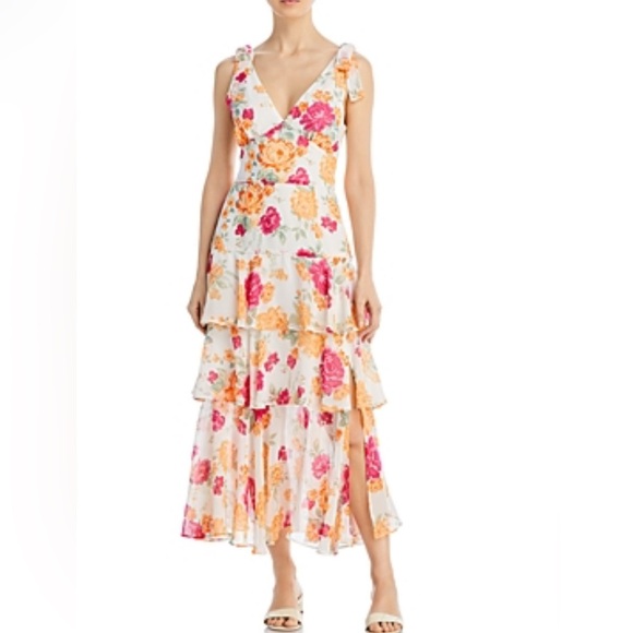 Wayf | Dresses | Wayf Floral Ruffle Maxi Dress Hampton Tiered Midi ...